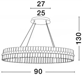 LED stmívatelný platinum zlaté designové svítidlo Kezo 130
