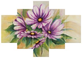 Gario Ručně malovaný obraz Květiny a zeleň - 5 dílný Rozměry: 100 x 70 cm