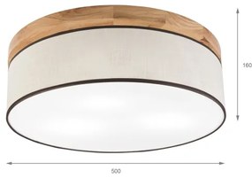 Brilagi - LED Stropní svítidlo BELLADONNA 3xE27/15W/230V pr. 50 cm krémová/dub