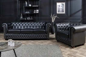 Designové křeslo Chesterfield černé