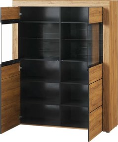 Casarredo - Komfort nábytek Vitrína KAMA 15, 2D dub camargue/černá mat