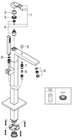 GROHE 23672001 - Vanová baterie EUROCUBE 298 mm lesklý chrom