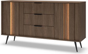 Komoda Amaro F 153 cm 2D3S LED dub dunin – komoda se zásuvkami a skříňkami