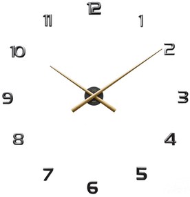 JVD Černo-zlaté designové nástěnné nalepovací hodiny JVD HT465.5