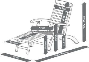 Tchibo - Lehátko s výsuvnou podnožkou - barva: šedá