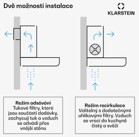 Klarstein Limelight, digestoř, 60 cm, nástěnná, 600 m³/h, stříbrná