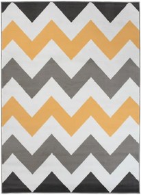 Kusový koberec moderní MAYA Z903A žlutý šedý bílý Rozměr: 200x200 cm