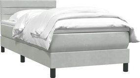 Box Spring Postel s matrací Světle šedá 90x220 cm Samet 3316335