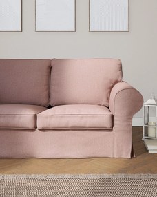 Potah na pohovku IKEA  Ektorp 2-místná, rozkládací, STARÝ MODEL barva růžová látka pletený vzor