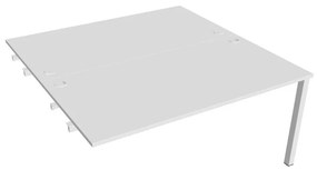 Dvojstůl pracovní řetězící rovný 160×160 cm - Hobis Uni USD 1600 R Dekor stolové desky: bílá, Barva nohou: bílá