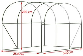 Záhradní fóliovník 2,5x5 zelený