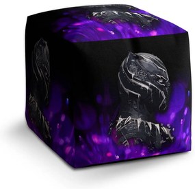 Sablio Taburet Cube BLACK PANTHER Fialová luminescence: 40x40x40 cm