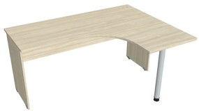 Stůl ergo levý 160*120 cm - Hobis Gate GE 60 L Dekor stolové desky: akát, Dekor lamino podnože: akát, Barva nohy: stříbrná