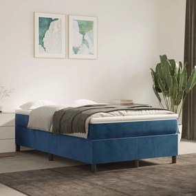 Box spring postel tmavě modrá 120 x 200 cm samet,  3121112