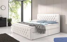 Boxspring postel SOGNARE s úložným prostorem, eko kůže Velikost postele: 120 × 200 cm, Barva EKO kůže: Bílá EKO kůže, Výběr matrace: Taštičková zónová…