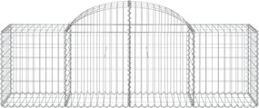 vidaXL Klenuté gabionové koše 9 ks 200x50x60/80 cm pozinkované železo [3146285]