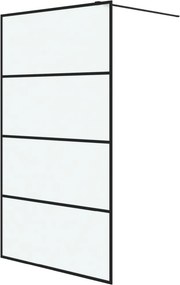 Sprchová zástěna walk-in černá 115 x 195 cm mléčné ESG sklo 152133