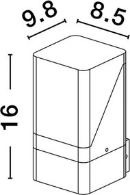 NV 9492740 Venkovní nástěnné svítidlo SELENA antracitový hliník a čirý akryl E27 1x12W 220-240V bez žárovky IP65 - NOVA LUCE