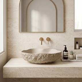 Rea Isla Warm Beige, umyvadlo na desku 490x370x140 mm, béžová, REA-U7882