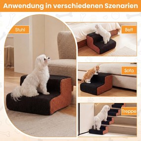 Costway 2-Step Dog Ramp vyrobená z pěny s omyvatelným potahem