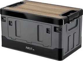 NILS CAMP Skládací box  NCB4601 2v1 s víkem a dřevěnou deskou 38 litrů