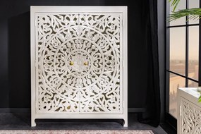 Designová vysoká komoda Felicita 140 cm bílé mango