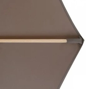 Slunečník s klikou s ultra uv ochranou Doppler ALU WOOD 3,5 m - hnědý