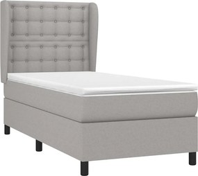 Box spring postel s matrací světle šedá 90x200 cm textil 3128253