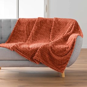 Deka z mikroflanelu v terakotové barvě 125x150 cm Mini Frosty – douceur d'intérieur