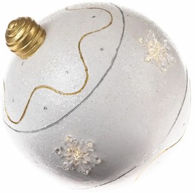 Vánoční LED dekorace Ball bílá, pr. 24 cm