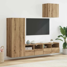 Nábytkové stěny pro TV 4 ks Artisanový dub Kompozitní dřevo 3402780