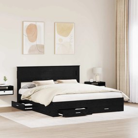 Rám postele se zásuvkou Černý dub 180 x 200 cm Kompozitní dřevo 3409959