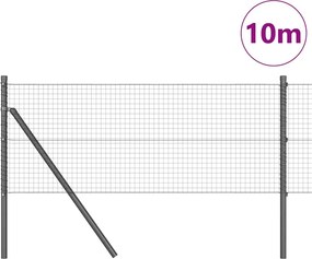 Zemní upevnění svařované drátěné ploty 10 x 0,6 m Šedá Síťovina 3351803