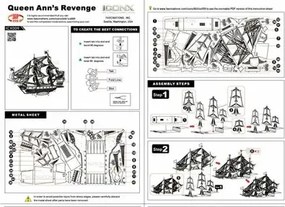 Metal Earth 3D Puzzle Plachetnice Queen Anne's Revenge / 50 dílků / od