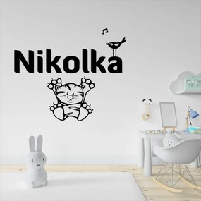 Samolepka Kočička se jménem na přání