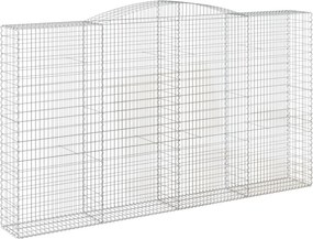 Klenuté gabionové koše 7 ks 400x50x220/240cm pozinkované železo 3147079