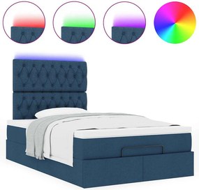Osmanský rám postele s matrací modrá 120x190cm textil 3314078