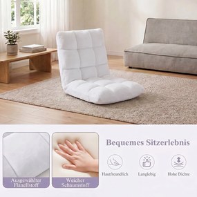 Costway Skládací židle stojací židle s nastavitelným opěradlem a pěnou s – bílý