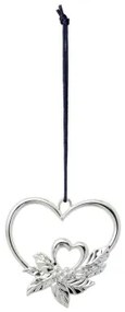 Vánoční ozdoba Double Heart Silver 7 cm Rosendahl