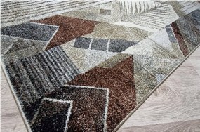 HU Hnědo-šedý vzorovaný koberec Villa 855 Rozměr: 60x100 cm