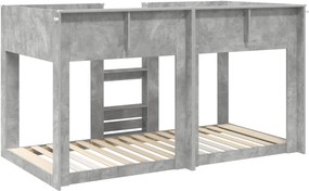 Patrová postel pro děti Betonově šedá 75 x 190 cm 3410390