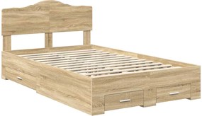 Rám postele s čelo Sonoma dub 135 x 190 cm Kompozitní dřevo 3413204