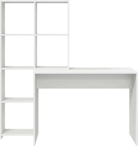 Stůl s policí Bílá 138,5 x 55 x 143 cm Kompozitní dřevo 3337249