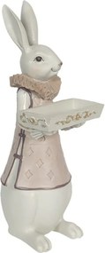 Dekorace králičí dívka s podnosem - 15*13*37 cm