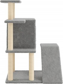 Škrabadlo pro kočky se sisalovými sloupky světle šedé 97 cm 172098