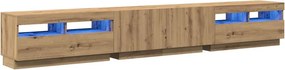 TV stolek s LED dub artisan 260x35x40 cm kompozitní dřevo 3329168