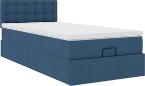 Osmanský postel s matrací modrá 100x200 cm textil 3311607
