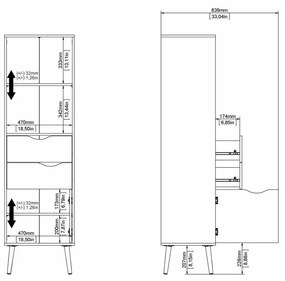 Tvilum Regál Retro 382 bílá/dub sonoma