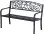 Zahradní lavička Outsunny, 3-místná lavička, terasa, rustikálně elegantní, 127D x 60Š x 85V cm, kov, epoxid, odolný proti korozi, černá