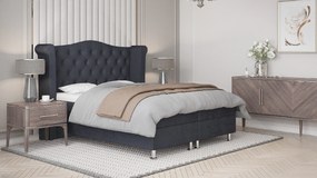 SFAB Kontinentální čalouněná postel SATURN (120x200 cm) Barva látky: Černá (Monolith 97)